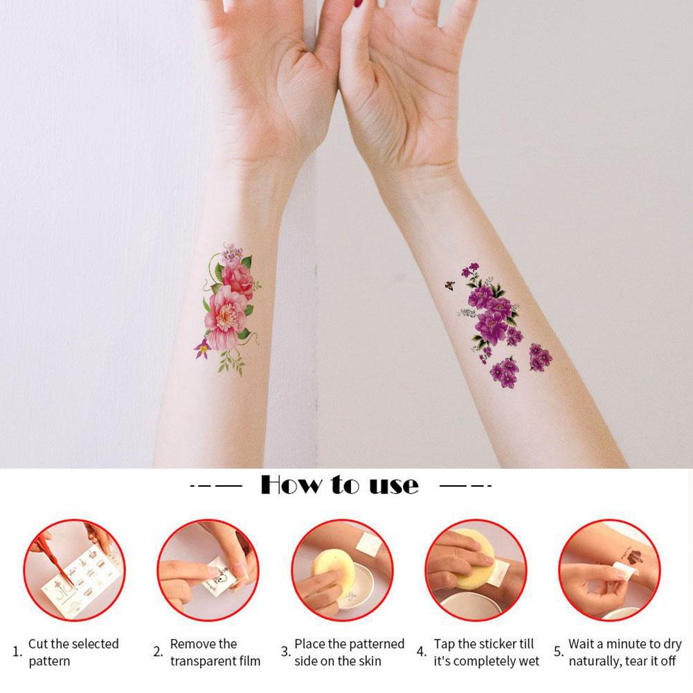 Tattoo Pack of 12 Sheets Flower Temporary Tattoos ... – Vicedeal