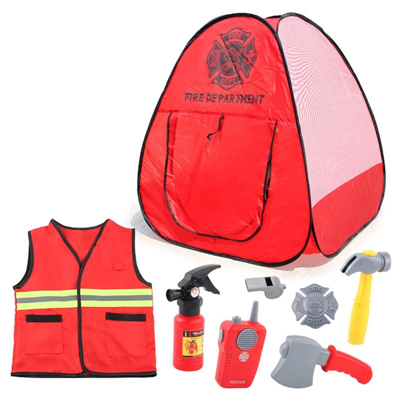 Kids Firefighter Role Costume With Play Tent Prete... – Grandado