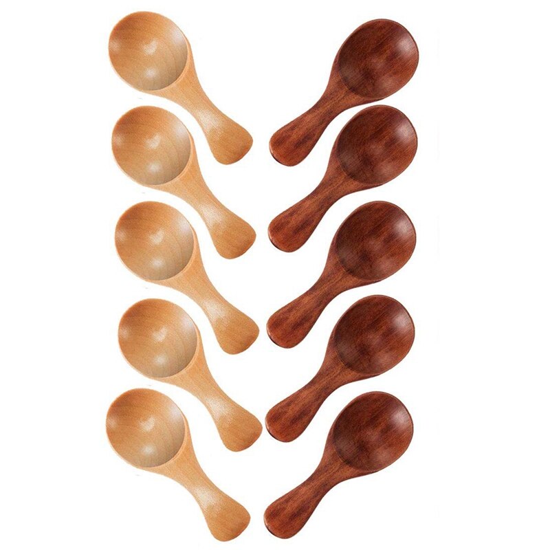 10 Small Wooden Spoons Mini Seasoning Sugar Season... – Vicedeal