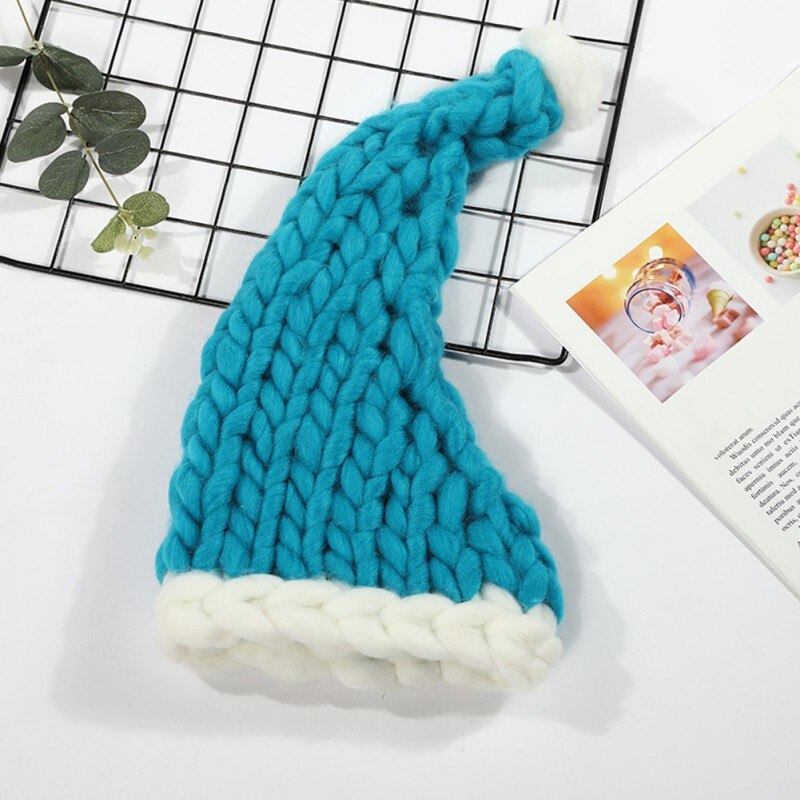 Hand Knitted Christmas Hat Adult Red/Blue/Burgundy – Vicedeal