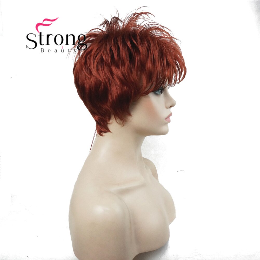 Short Layered and Spikey Copper Red Full Synthetic... – Vicedeal