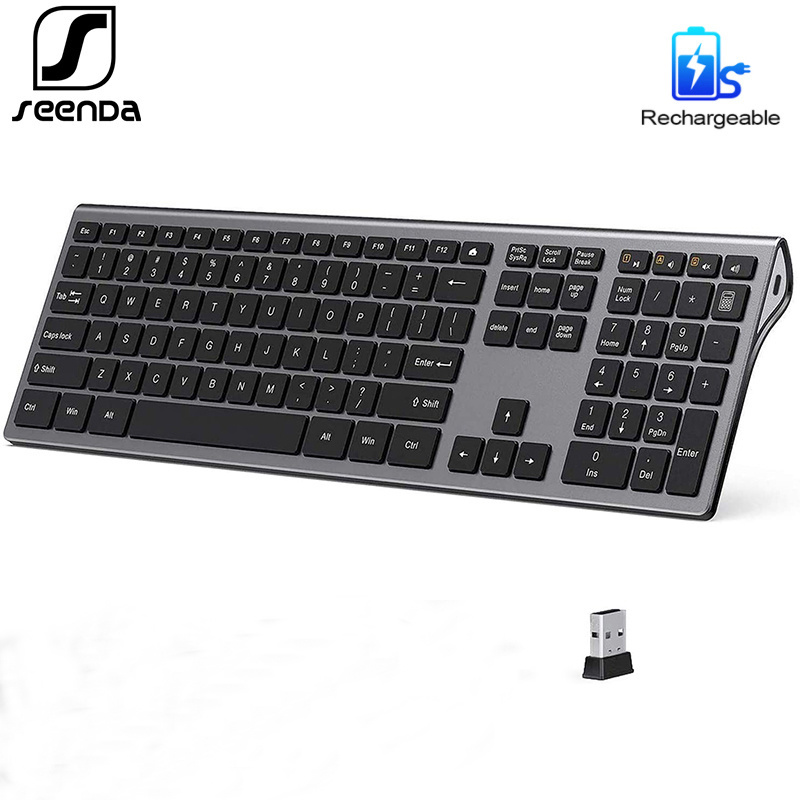 SeenDa Rechargeable 2.4G Wireless Keyboard Ultra S... – Grandado