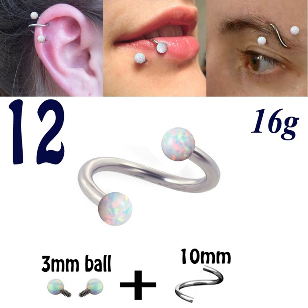 1Pc Opal Piercing Set Women Nose Septum Daith Trag... – Grandado