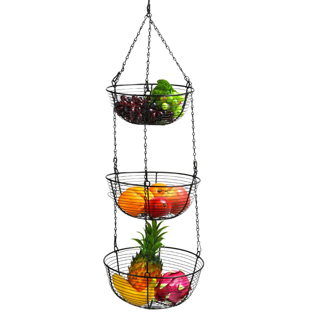 Christmas Decor 3 Tier Wire Hanging Fruit Basket H... – Grandado