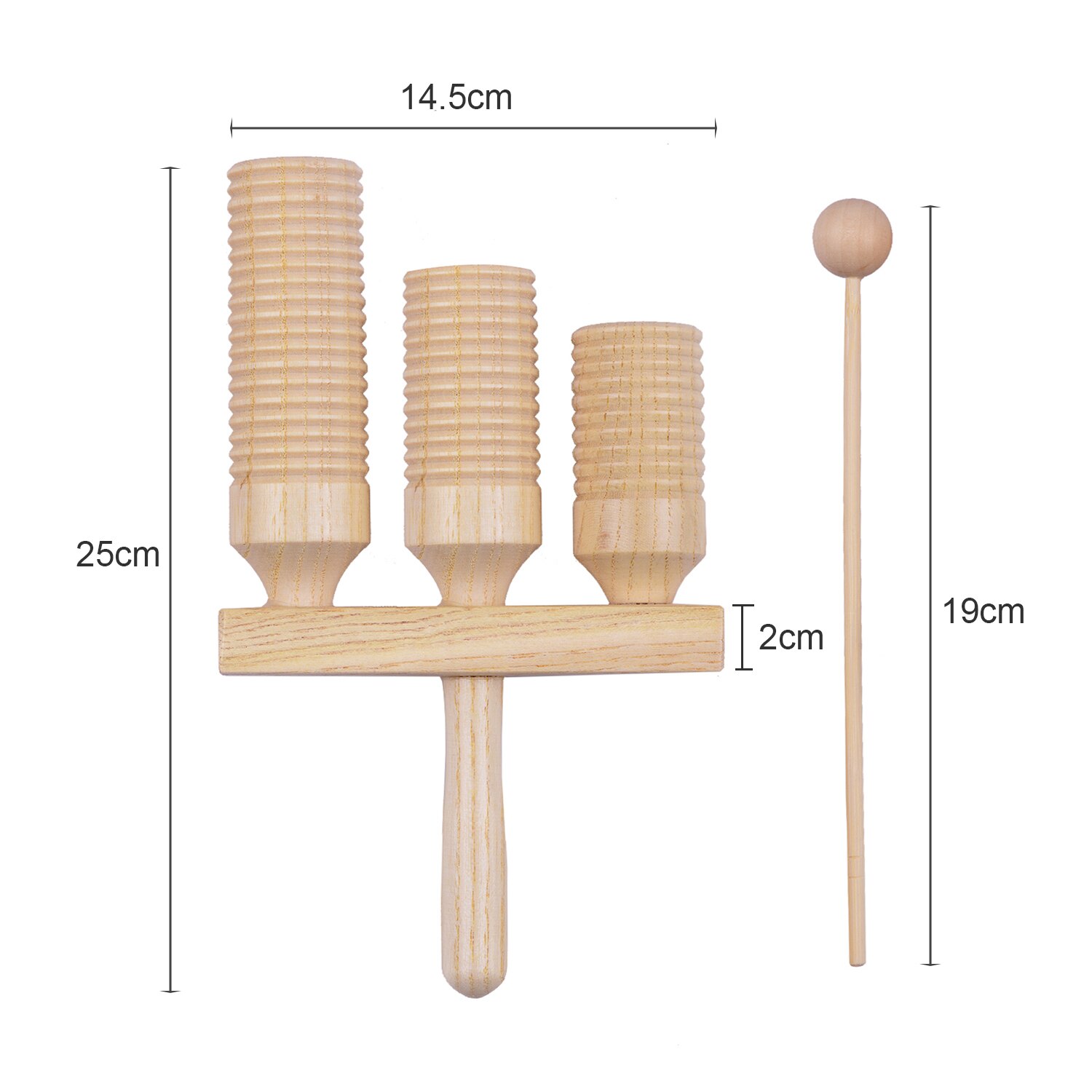 Percussion Wood Block 3 Tone Wooden Percussion Mus... – Grandado