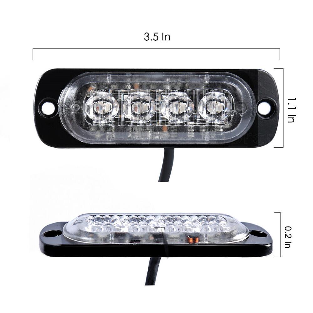 Fuleem 4PCS White 4 LED Side Marker Car Truck Emer... – Grandado