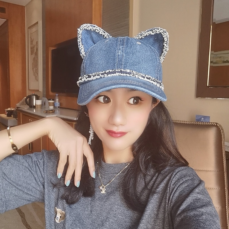 visors baseball cap for women with lovely cat ears... – Grandado