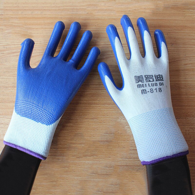 A Pair Rubber Nitrile Work Protective Gloves Wear-... – Grandado