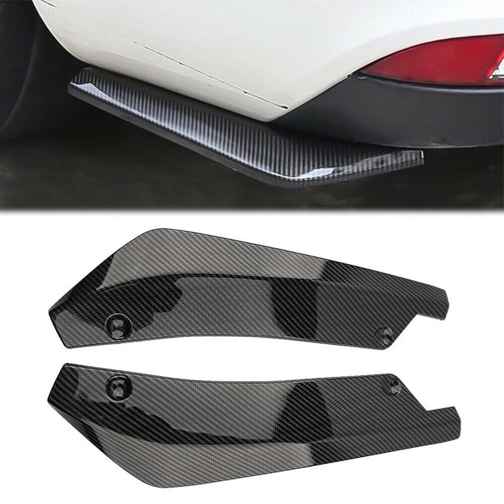 Pair Carbon Fiber Black Car Rear Bumper Lip Canard... – Grandado