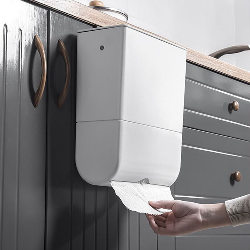 Wall Mounted Trash Can With Tissue Box For Kitchen... – Grandado