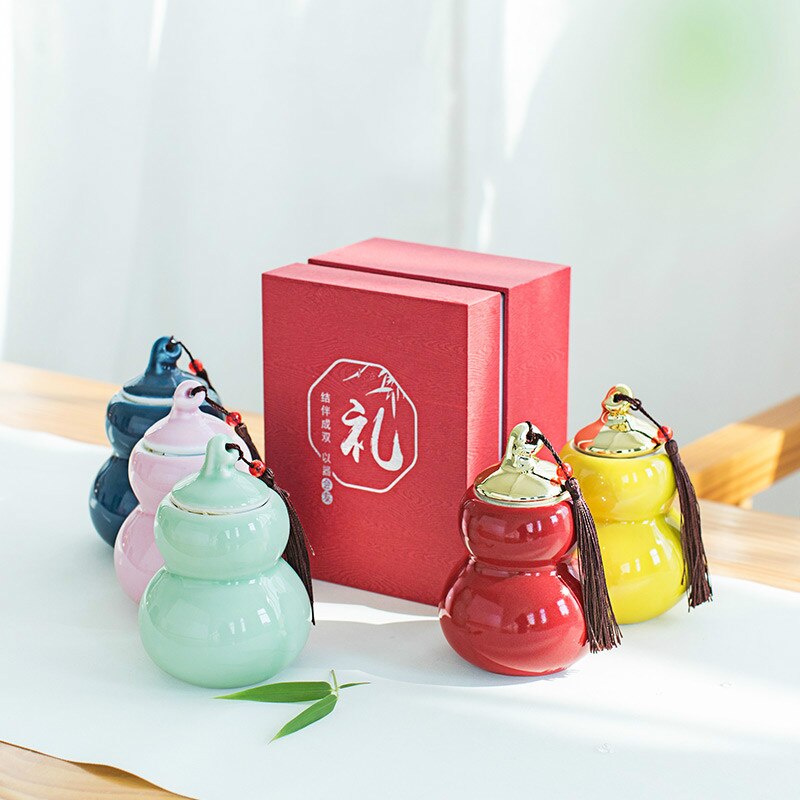 Celadon colorful gourd tea pot box, ceramic tea se... – Vicedeal