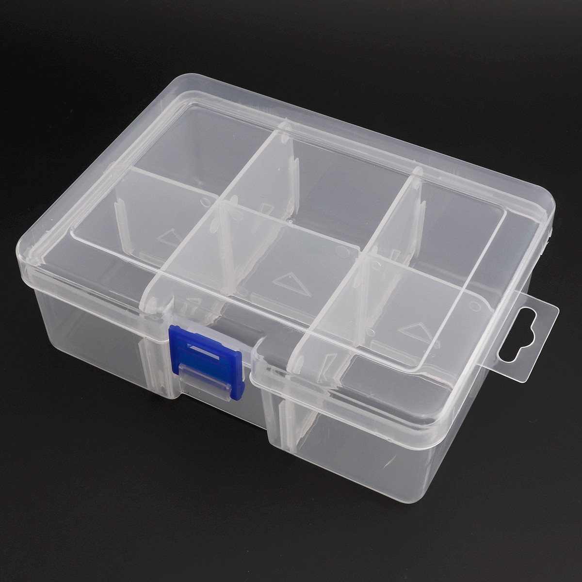 Blue Buckle Large 6 Grid Transparent Plastic Detac... – Grandado