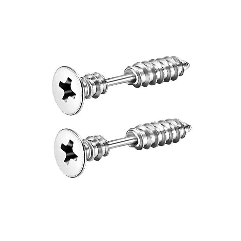 6 Pairs Men's Stainless Steel Stud Earrings Se... – Grandado