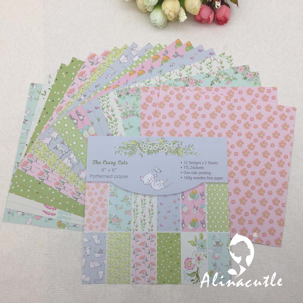 AlinaCraft 24 sheets 6"X6" the crazy cat patterned... – Vicedeal