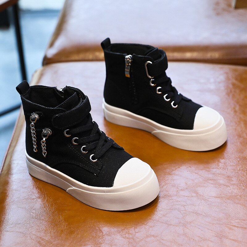 Unisex Casual Canvas Girls Cowboy Boots Chain Ankl... – Grandado