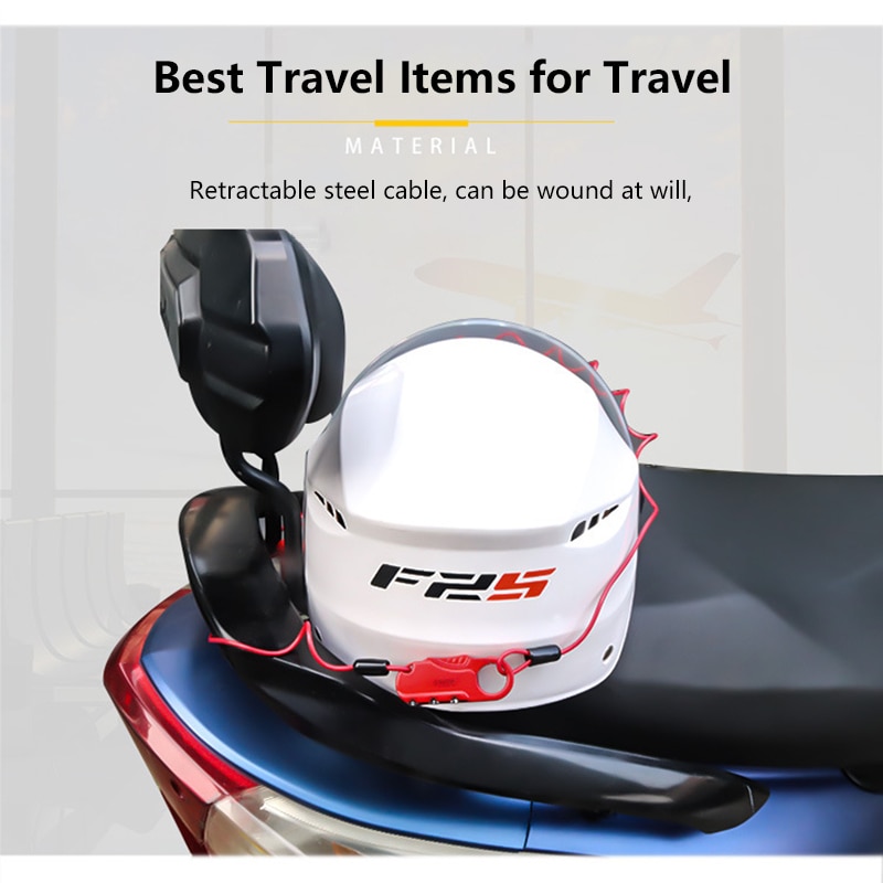 1pc Helmet Lock Bicycle Cycling Cable 3 Digit Pass... – Grandado