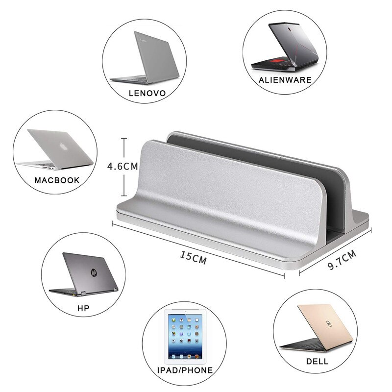 Vertical Adjustable Desktop Laptop Stand Aluminium... – Grandado