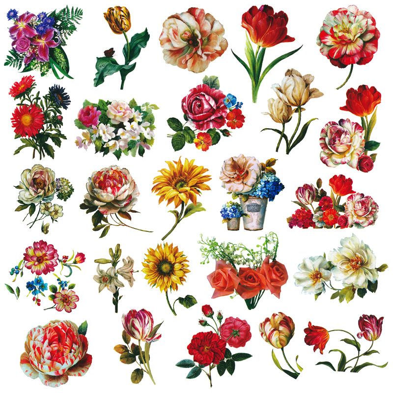 Pegatinas de flores románticas para álbum de recor... – Grandado