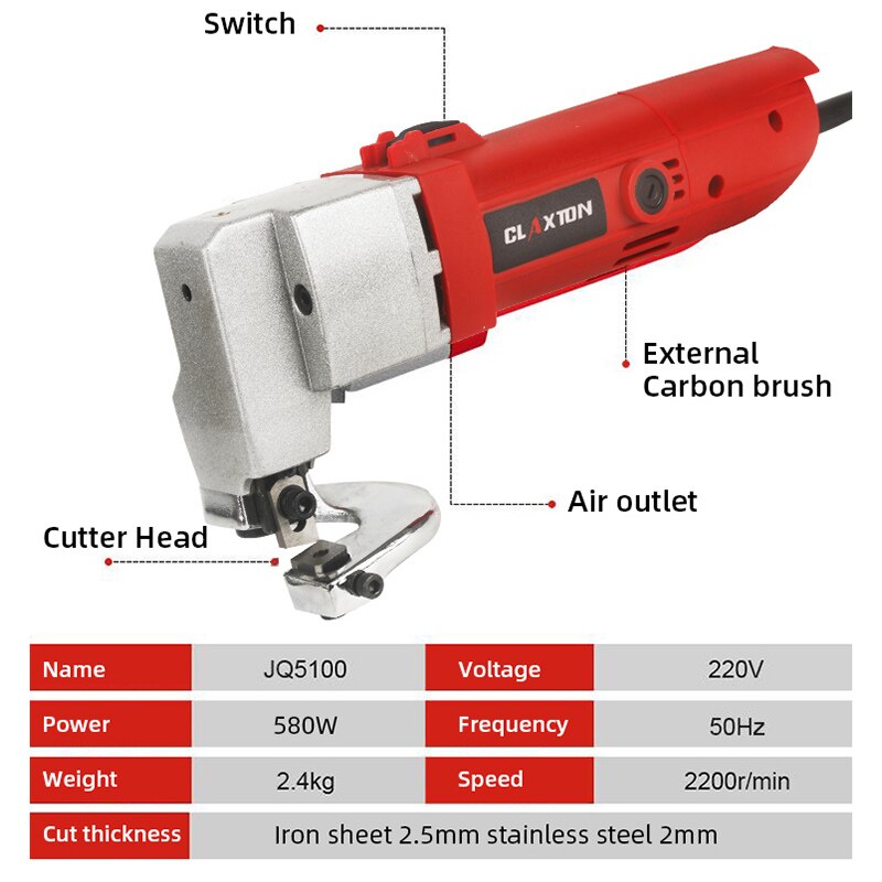 580W Electric Sheet Metal Shear Metal Cutting Tool... – Grandado