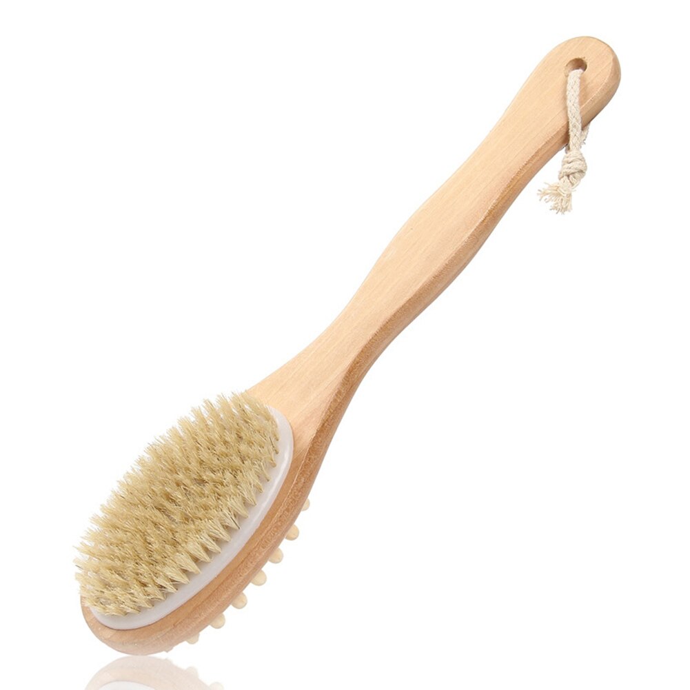 2-in-1 Body Brush Natural Bristles Back Scrubber L... – Grandado