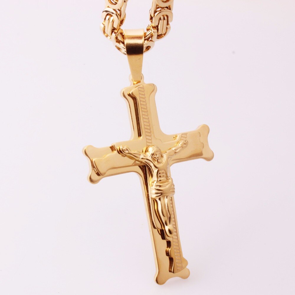 Gold Color Stainless Steel Jesus Cross 18"-32" Pen... – Grandado