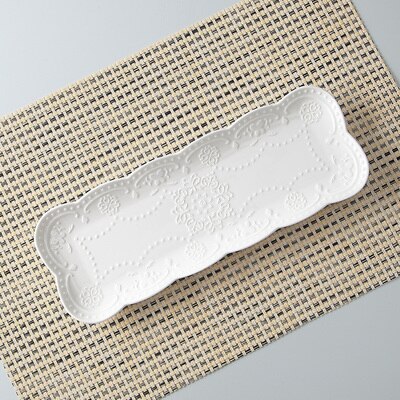 10inch White Embossed Porcelain Vintage Plate for ... – Vicedeal