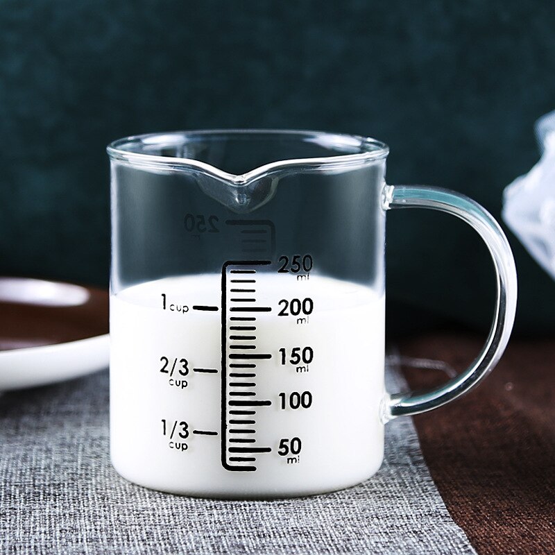 250ml Glass Measuring Cup Milk Jug Cafe Creamer Cu... – Vicedeal