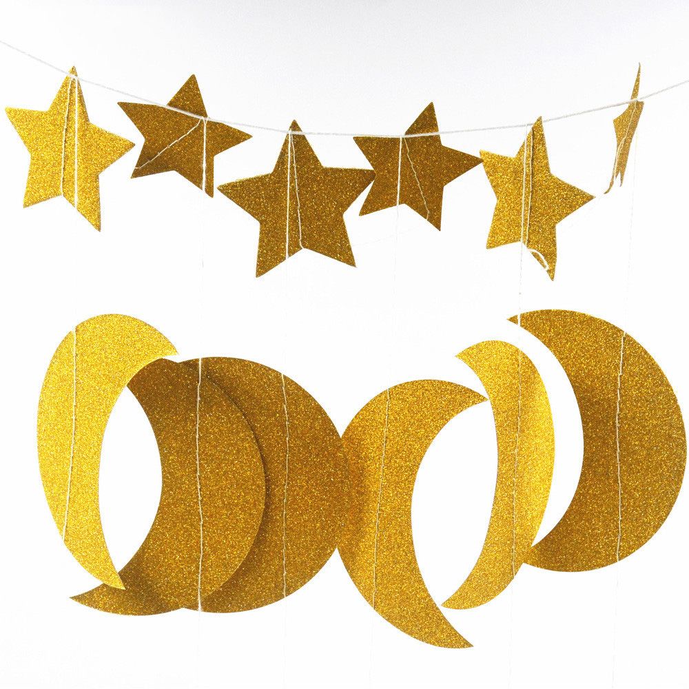 3,7 M Sterne Mond Papier Girlande Geburtstag Hochz... – Vicedeal