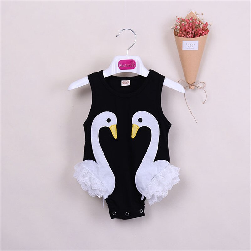 Cute Swan Cotton Summer Newborn Baby Boys Bodysuit... – Vicedeal