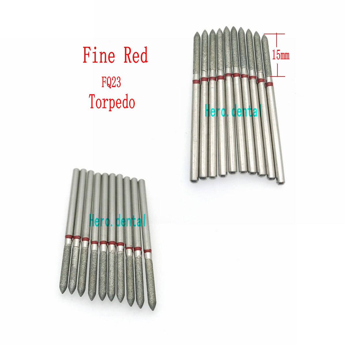 10pcs Fine Red dental Shank Diamond Grinding Bur D... – Grandado