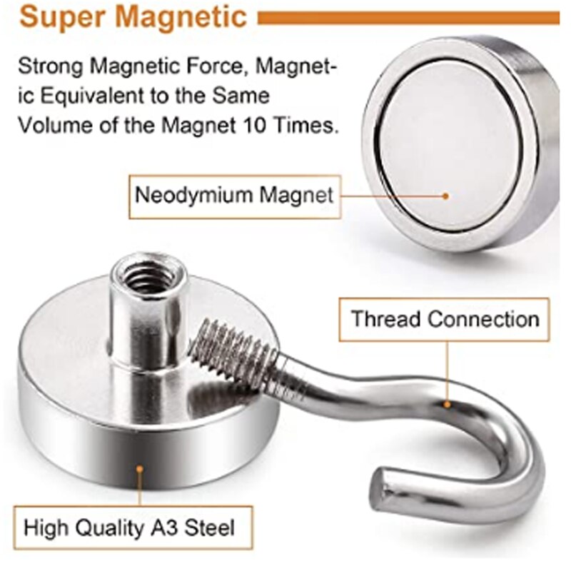 20 10 pacotes de dia 20mm 11kg ganchos magnéticos ... – Vicedeal