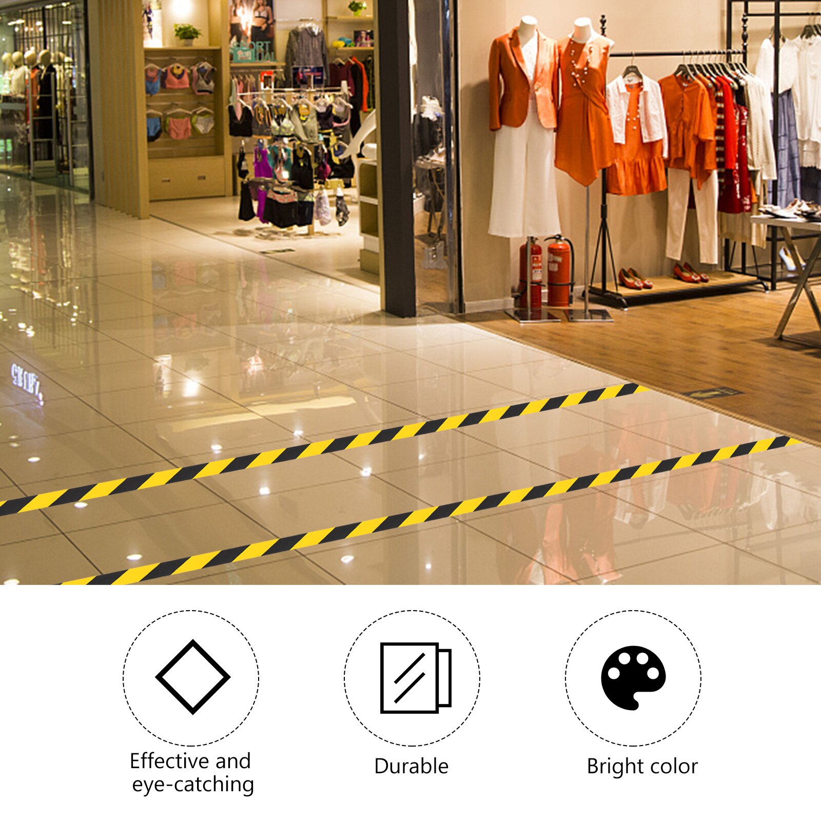 2 Rolls Striped Safety Marking Tapes Floor Safety ... – Vicedeal