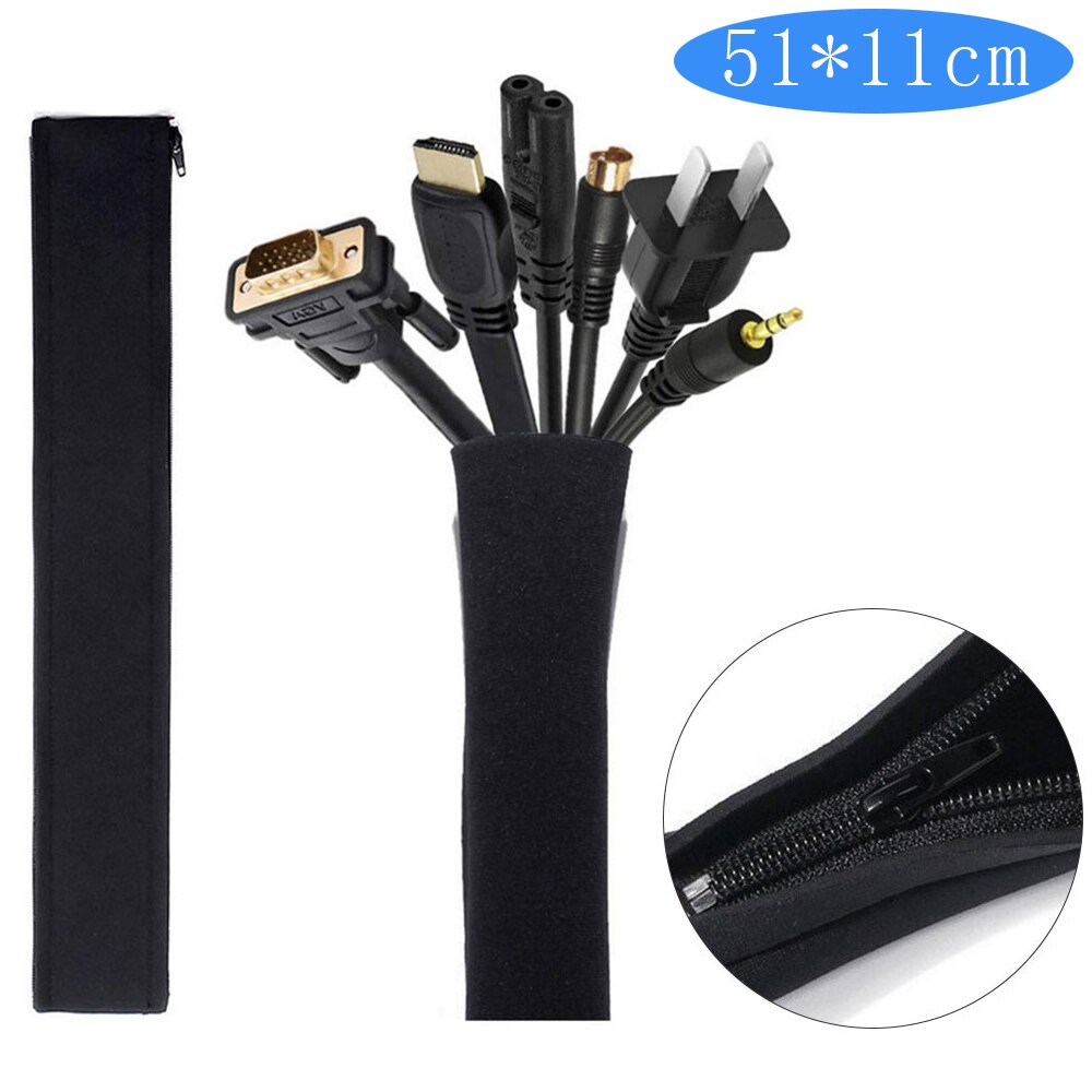 51*11CM DIY Neoprene Cable Management Sleeve Zippe... – Vicedeal
