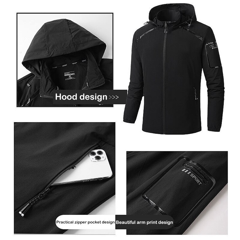 Men's Winter Jacket with Removable Hood Breath... – Grandado