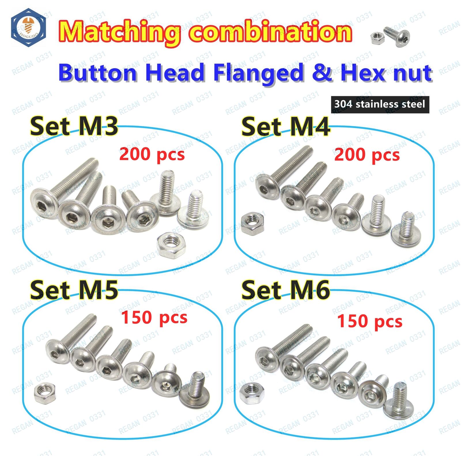 M3 M4 M5 M6 Hex Socket Knop Hoofd Flens Bolt Schro... – Grandado