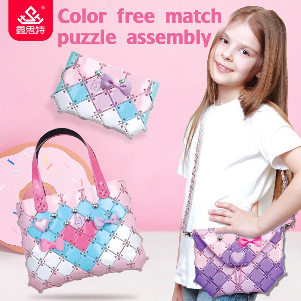 Girls DIY shoulder bag girls handmade colorful puz... – Grandado