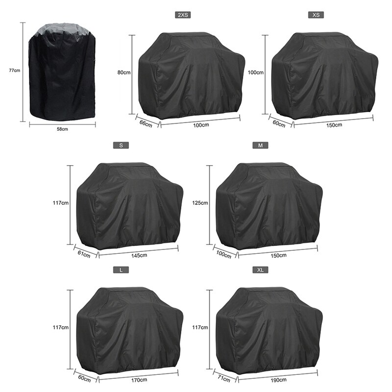 Black Waterproof BBQ Cover Outdoor Dust-proof Rain... – Grandado