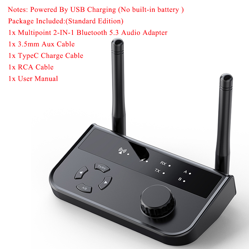 Multipoint Bluetooth 5.3 Audio Transmitter Receive... – Grandado
