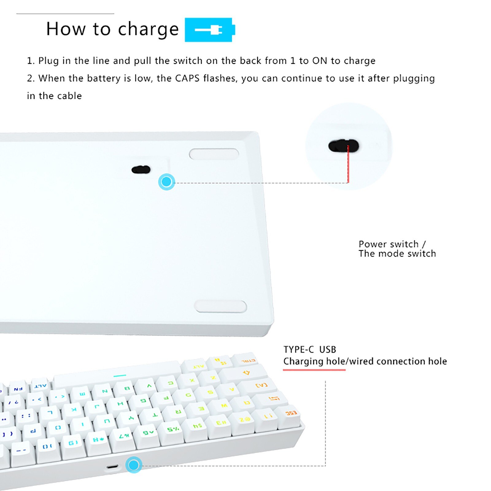 Bluetooth Wireless Usb Wired Dual Mode 68 Key Rgb Grandado
