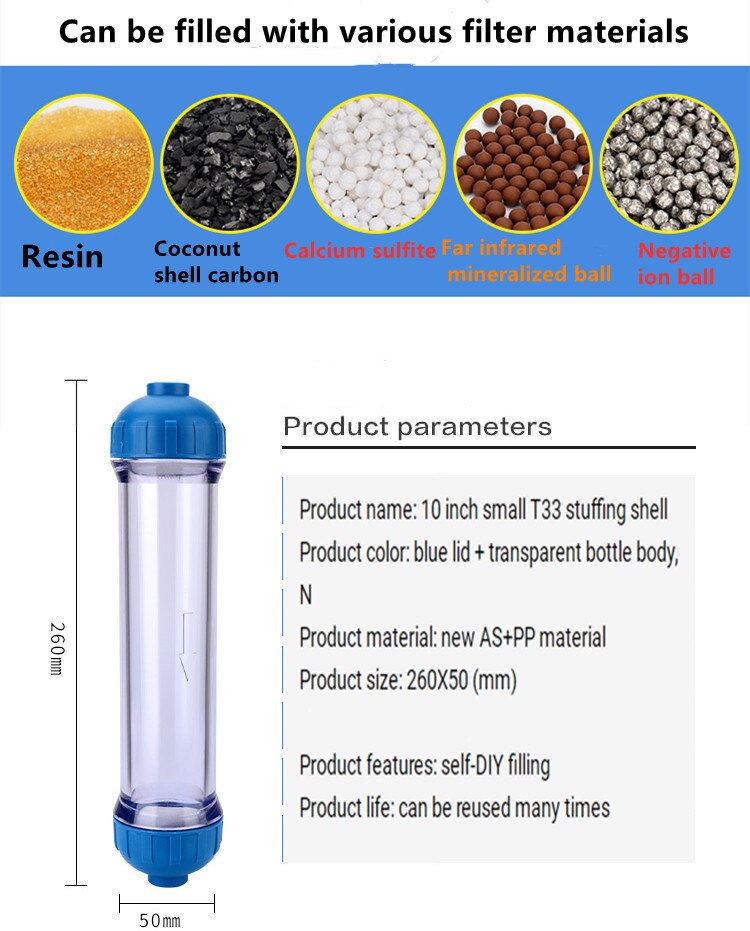 Wasser Filter Gehäuse DIY Füllen T33 Shell Filter ... – Vicedeal