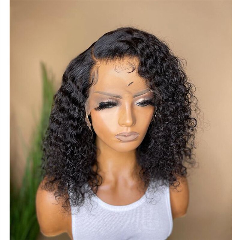 Natural Black Kinky Curly Lace Front Wigs For Blac... – Grandado