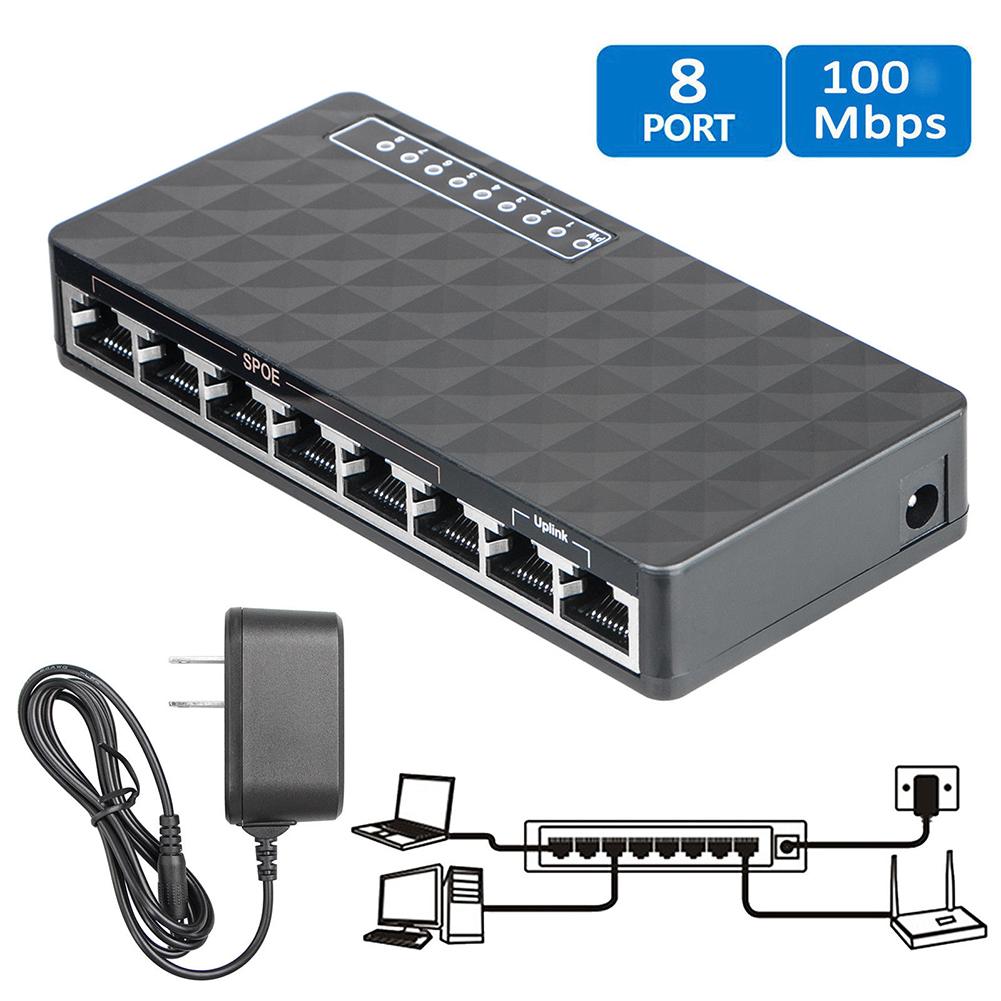 RJ45 Network Switch Hub 10/100 Mbps 8Port Desktop ... – Vicedeal