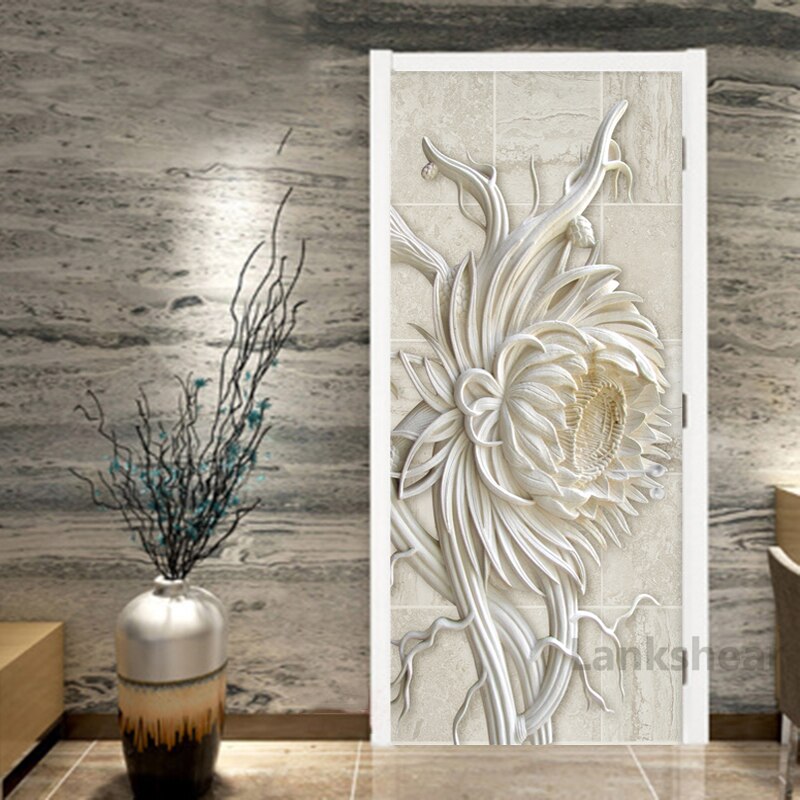 PVC Door Sticker 3D Embossed Sandstone Texture Sto... – Vicedeal