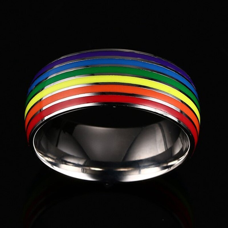 Rainbow LGBT Pride Ring For Lesbian Gay Wedding En... – Grandado