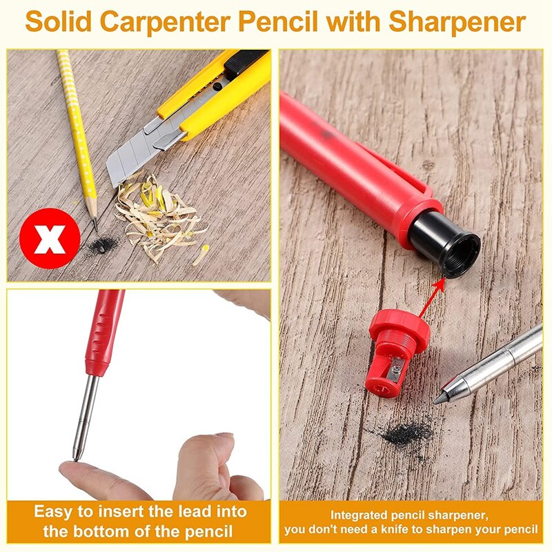 4 Pieces Solid Carpenter Pencil Construction Carpe... – Vicedeal