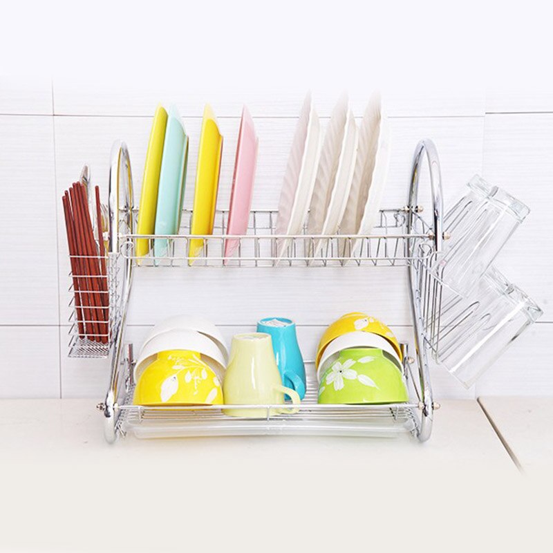 Large Dish Drying Rack Cup Drainer 2-Tier Strainer... – Vicedeal