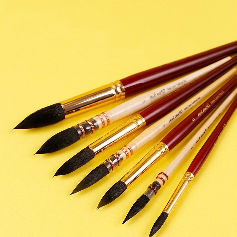 Ekorre hår rund topp icke-kasta akvarellborste trä... – Vicedeal