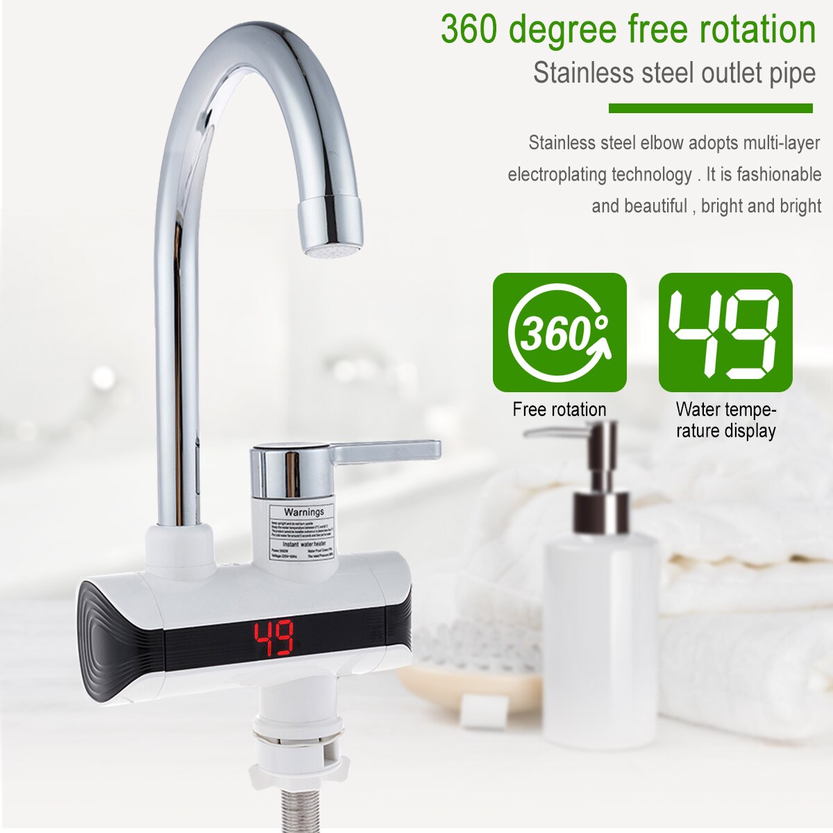 3000W 220V Instant Electric Faucet Tap /Cold Water... – Grandado