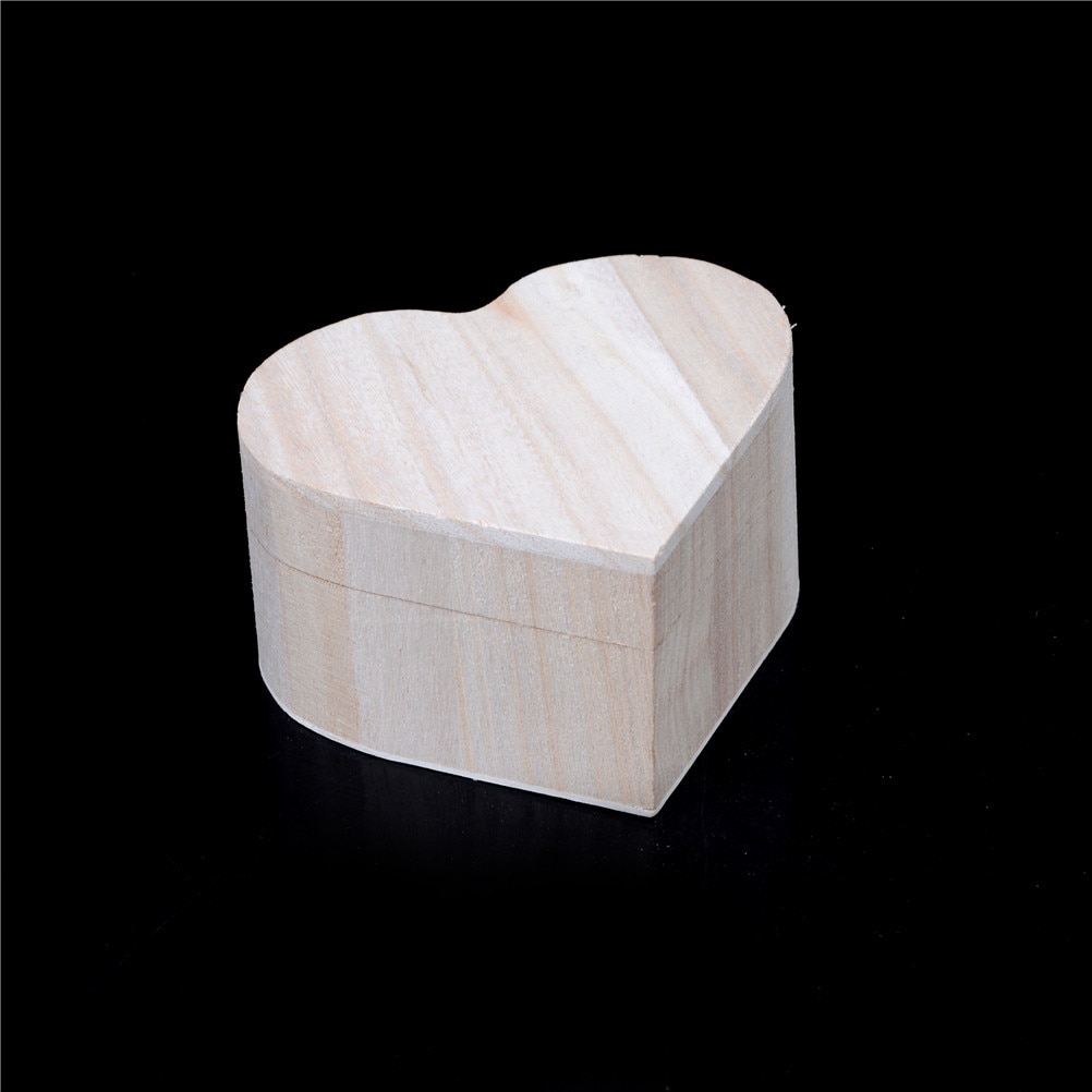 1PCS Small Heart Shape Wood Box Jewelry Box Weddin... – Grandado