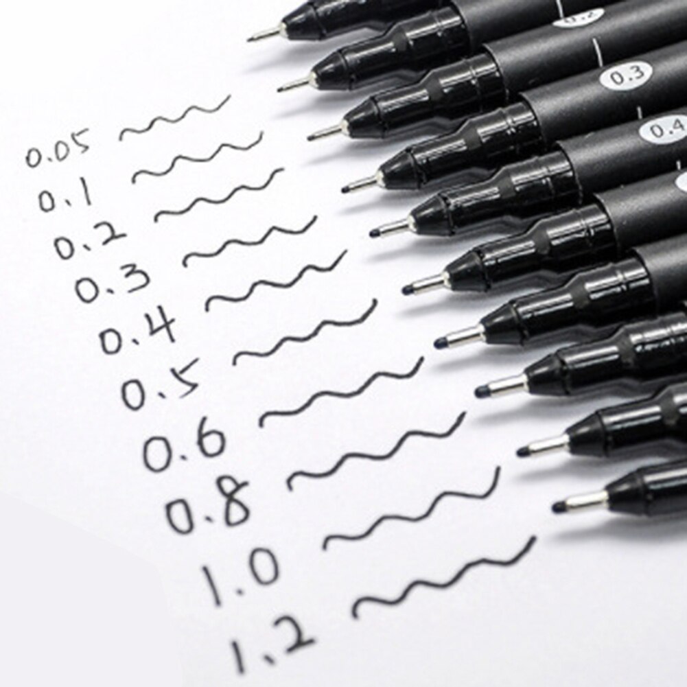 8/10pcs Black Ink Sketch Water Marker Drawing Pen ... – Grandado